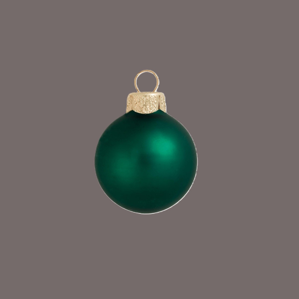 12ct Emerald Green Matte Finish Glass Christmas Ball Ornaments 275